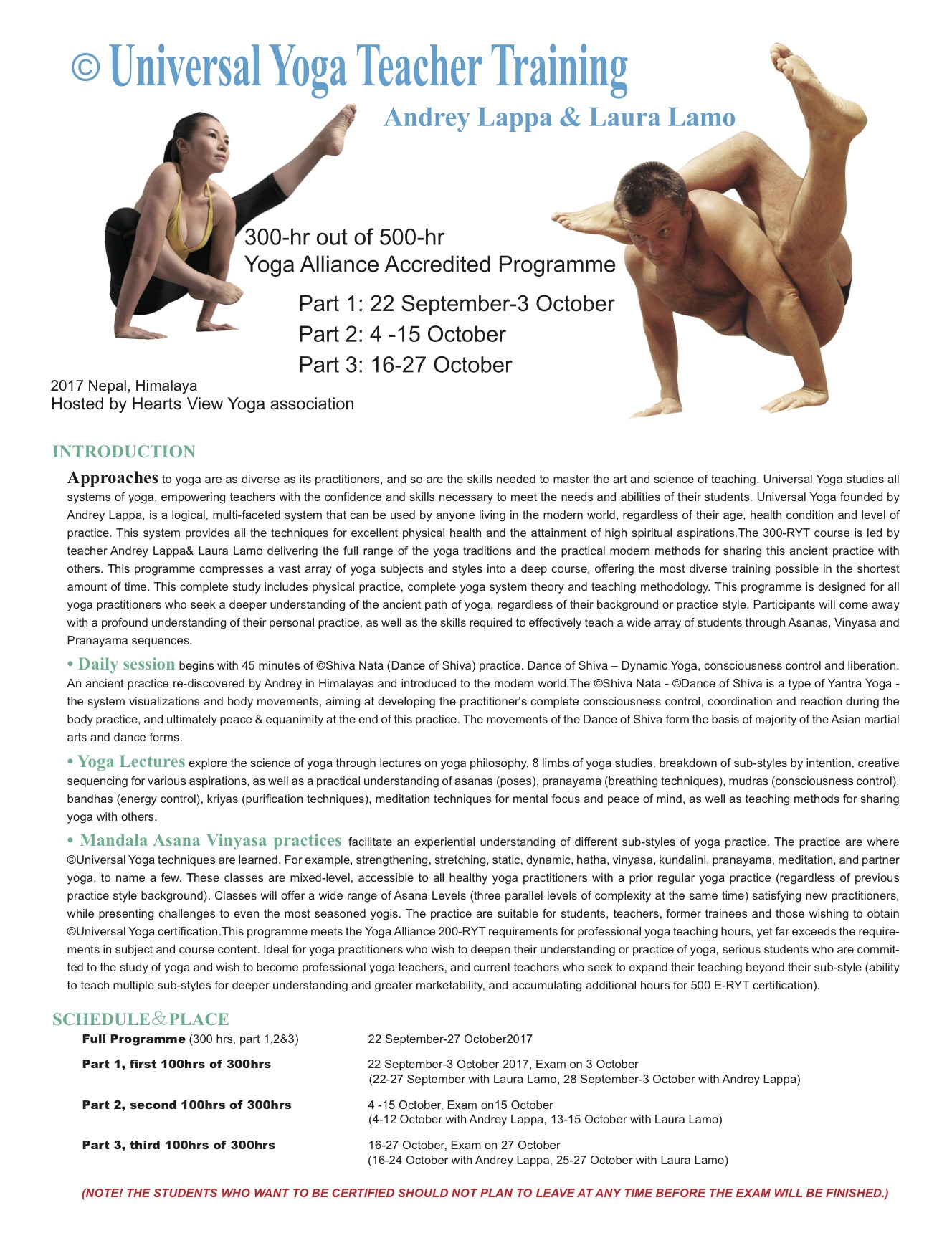 ©Universal Yoga Teacher Training Part 1 & 2& 3 with Andrey Lappa ...