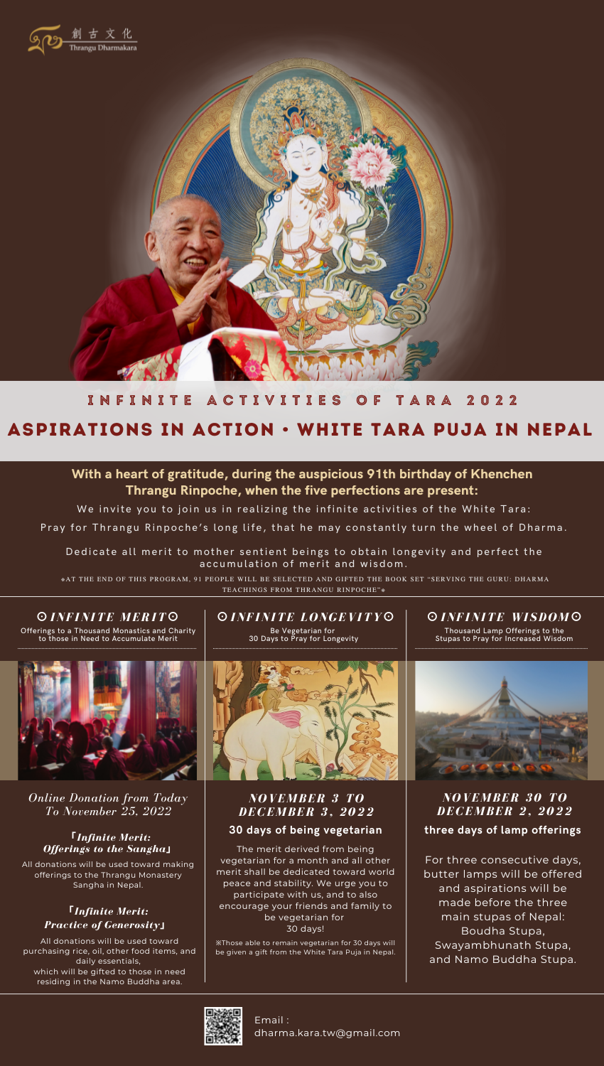 Infinite Activities of Tara 2022: Aspirations in Action, Merit, Longevity, Wisdom • The White ...